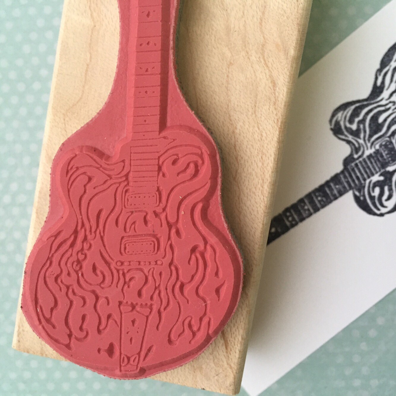 Electric Guitar Rubber Stamp 4643 - Etsy