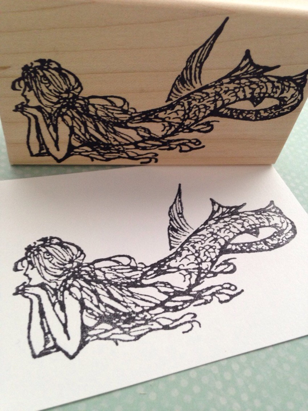 Mermaid Rubber Stamp 6456 - Etsy