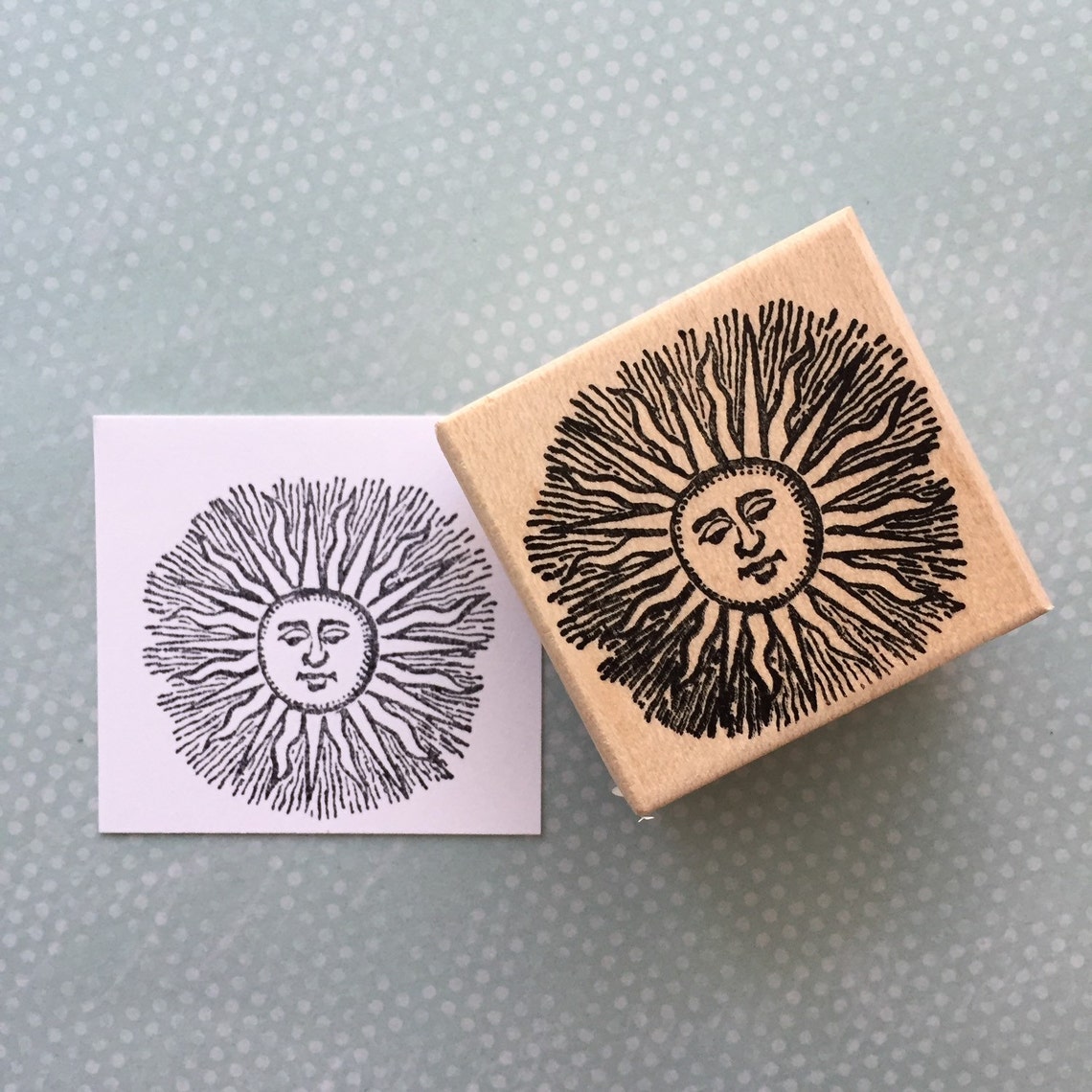 New Sun With Rays Rubber Stamp 5891 - Etsy