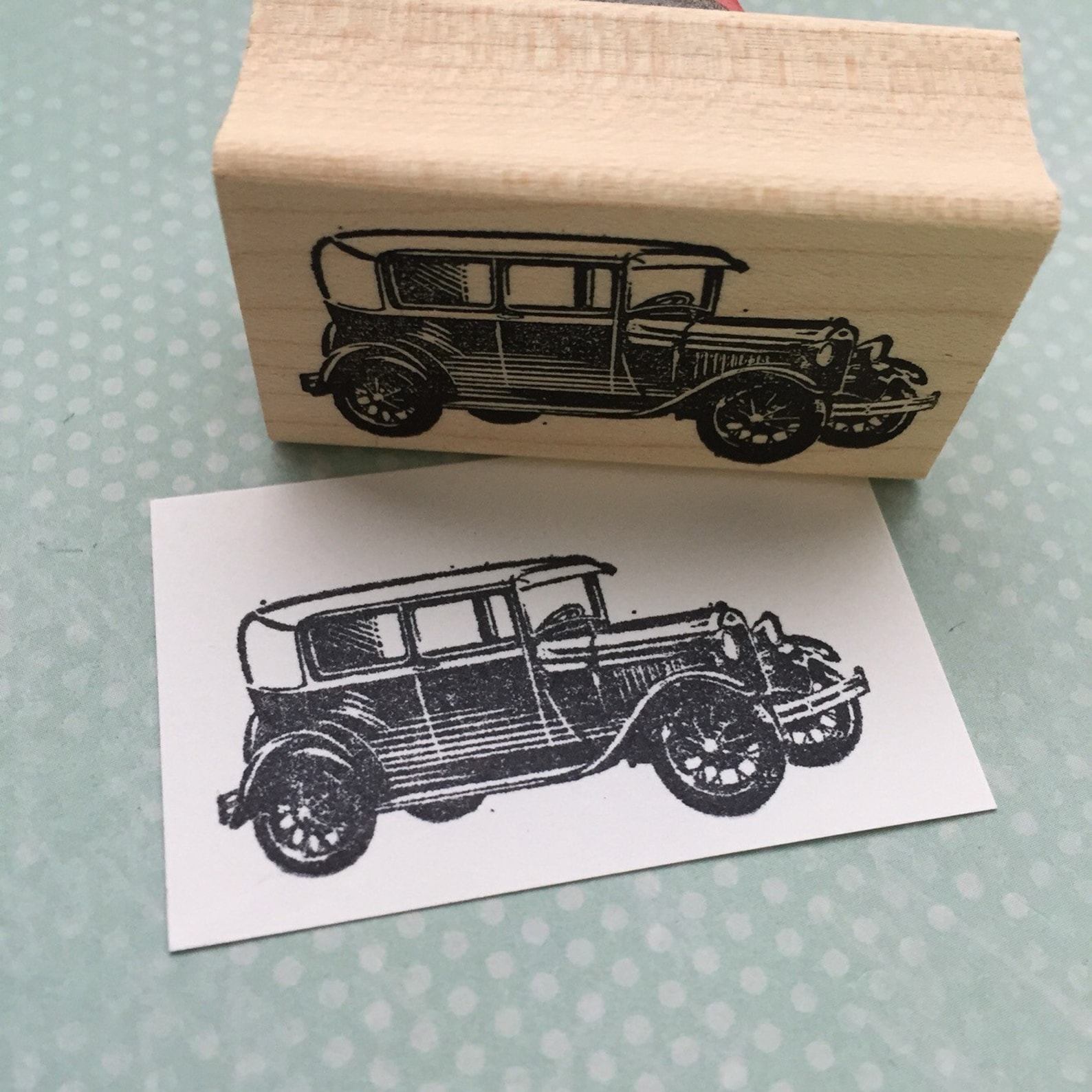 Antique Car Rubber Stamp 1661 | Etsy