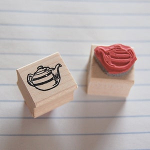Tiny Teapot Mounted Rubber Stamp - Etsy