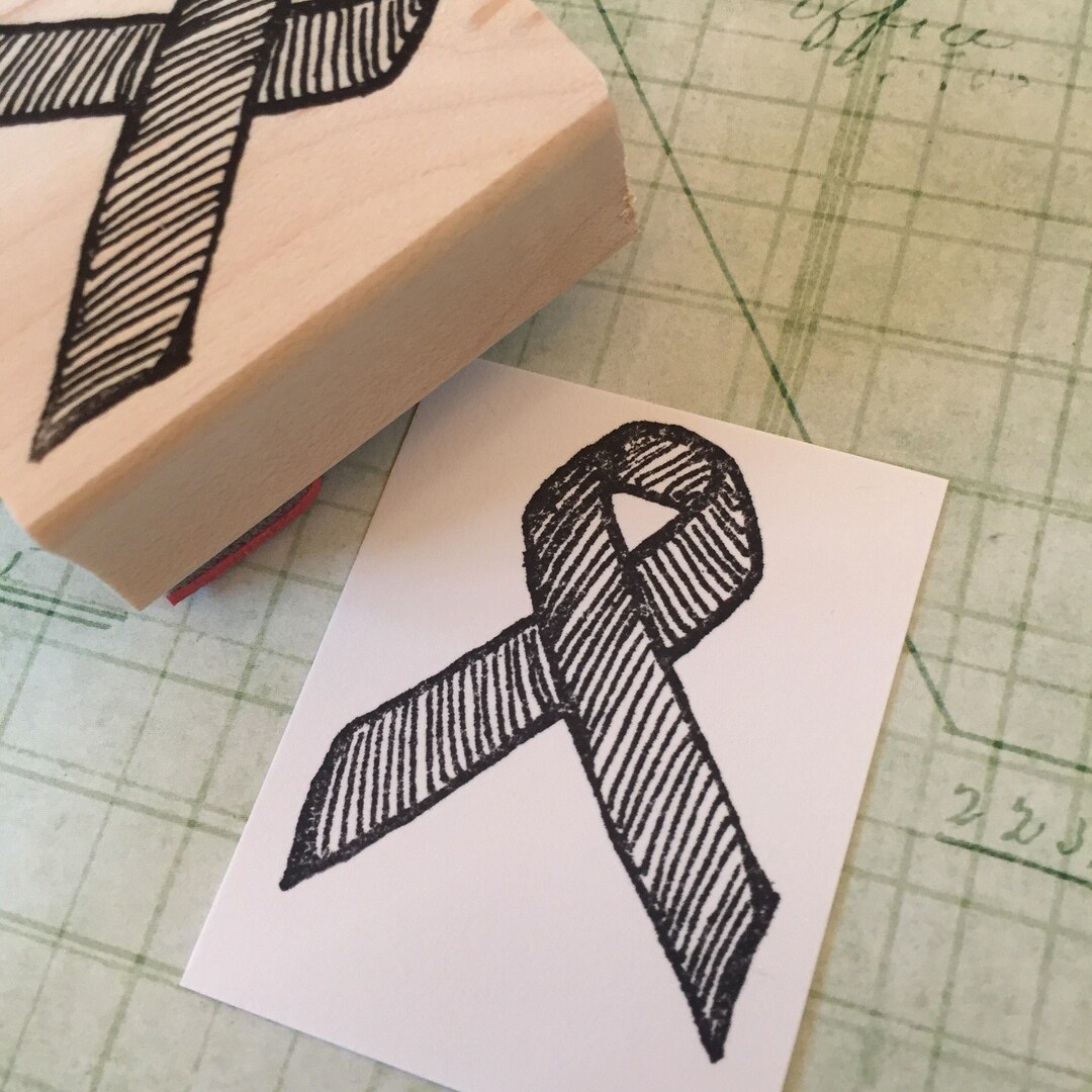 Awareness Ribbon Rubber Stamp - Etsy