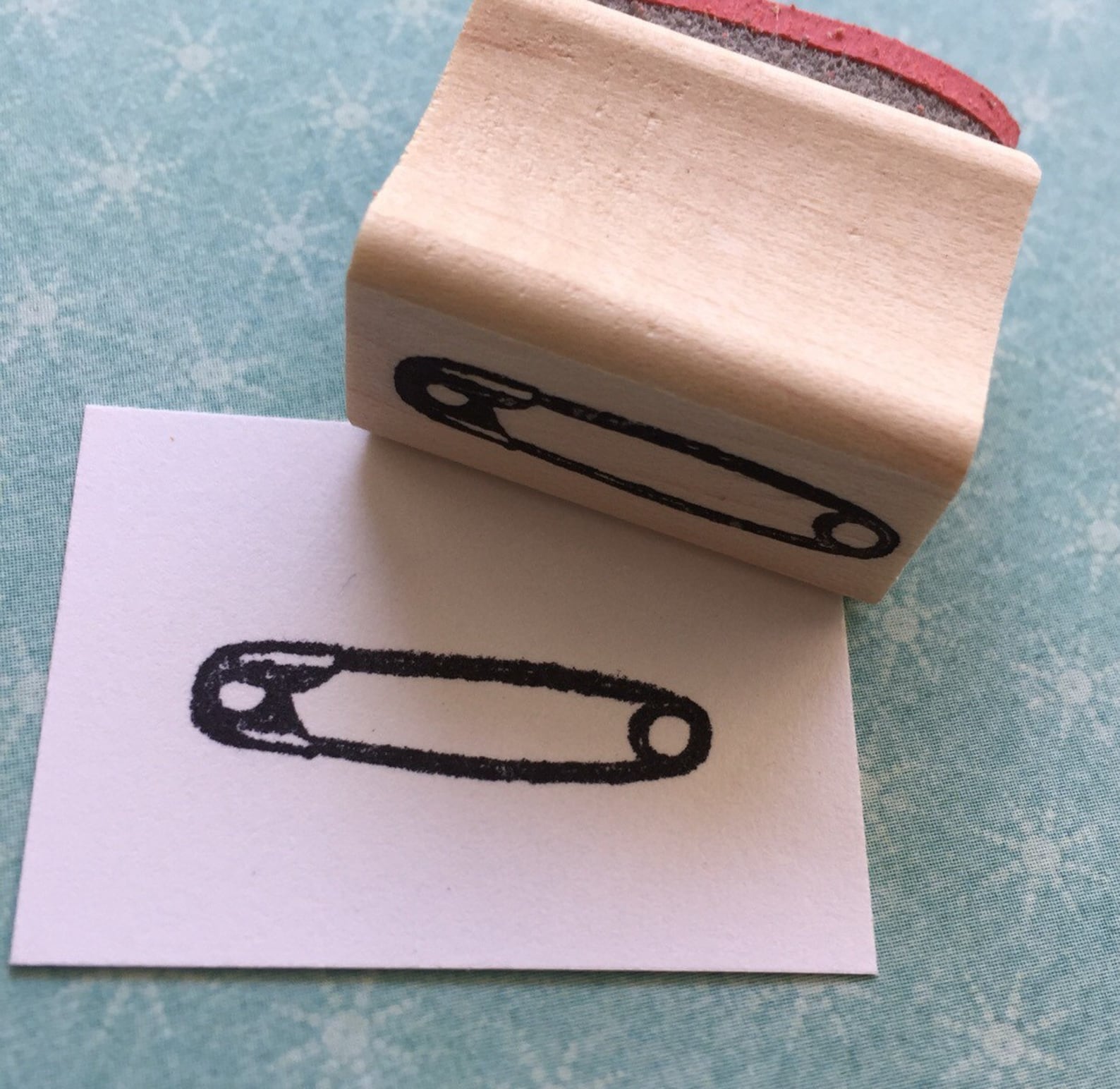 Tiny Safety Pin Wood Mounted Rubber Stamp 4633 - Etsy