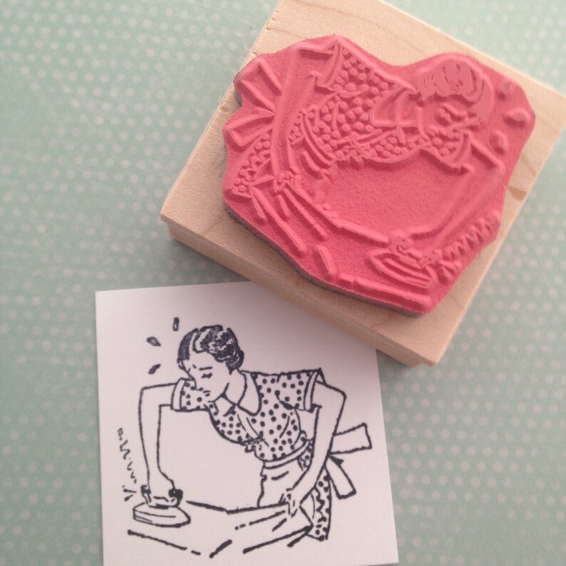 Hard Working Lady Rubber Stamp 5106 - Etsy