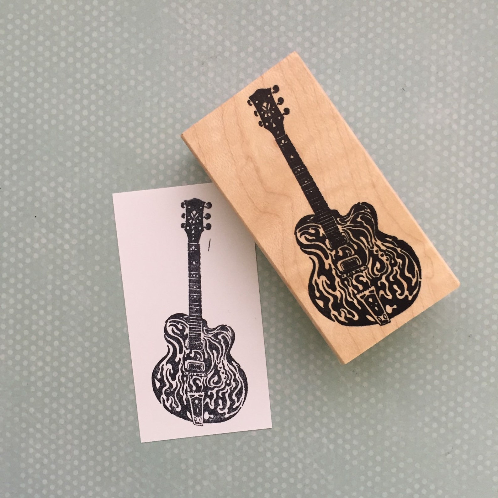 Electric Guitar Rubber Stamp 4643 - Etsy