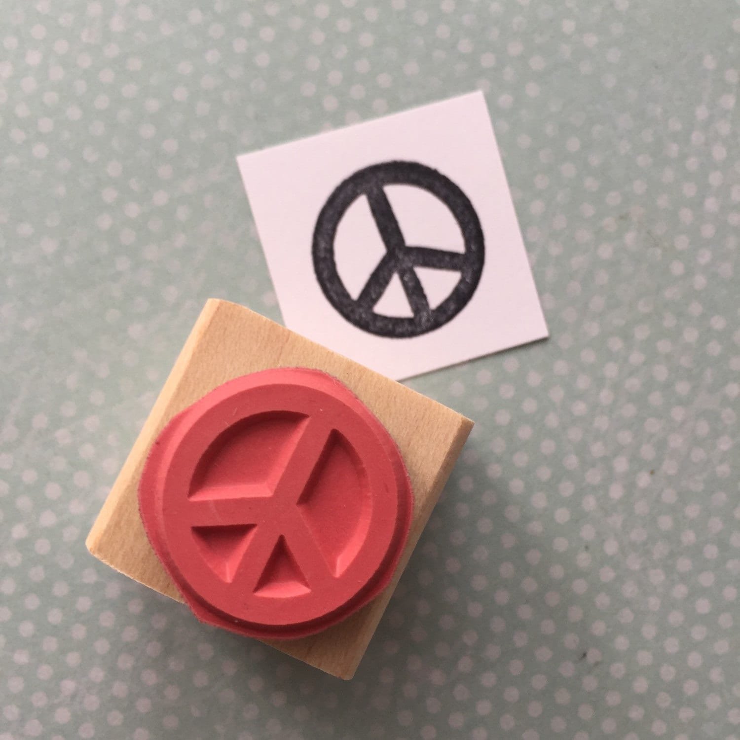 Peace Sign Rubber Stamp 4693 | Etsy
