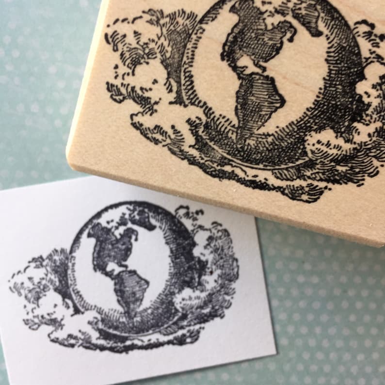 Earth Rubber Stamp 4860 - Etsy