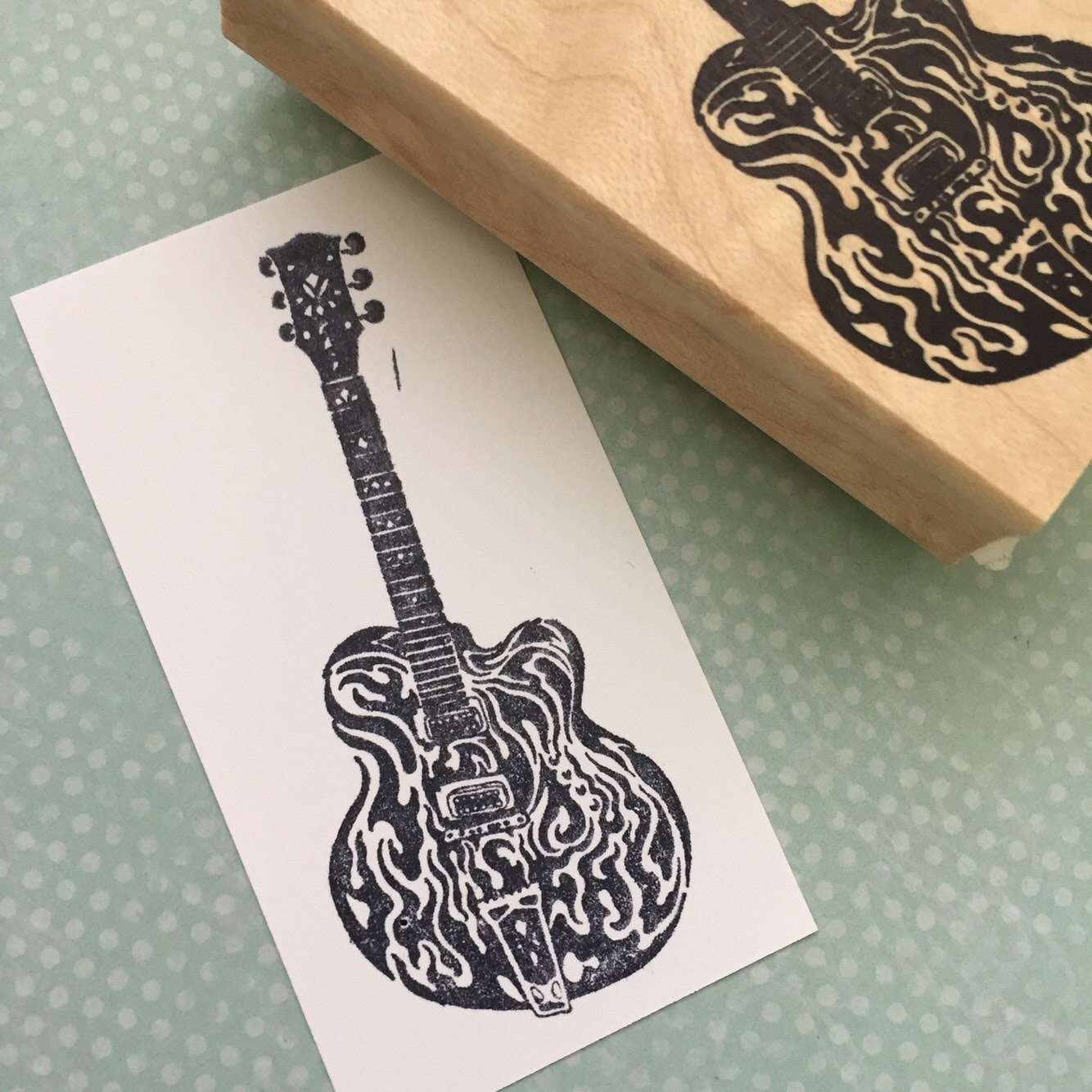 Electric Guitar Rubber Stamp 4643 - Etsy