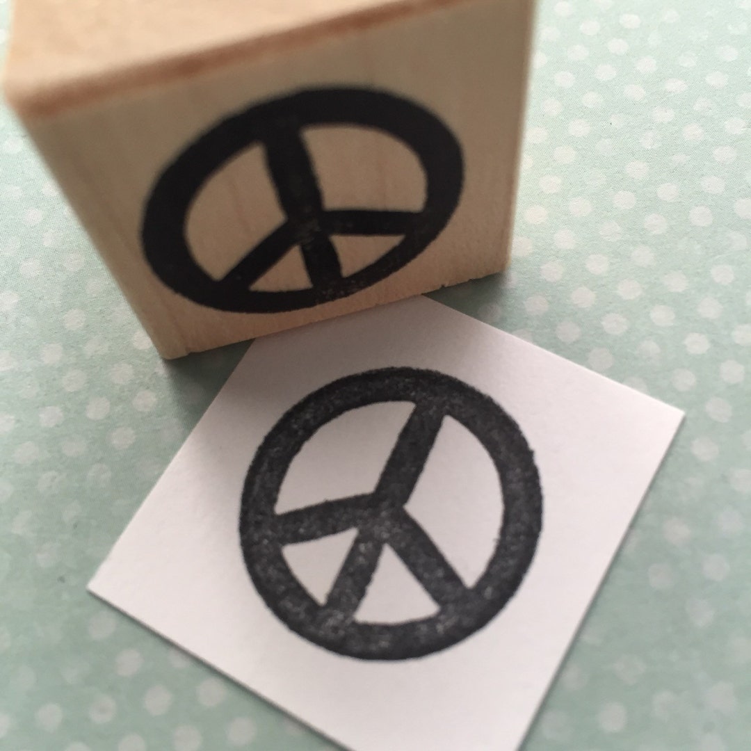 Peace Sign Rubber Stamp 4693 - Etsy