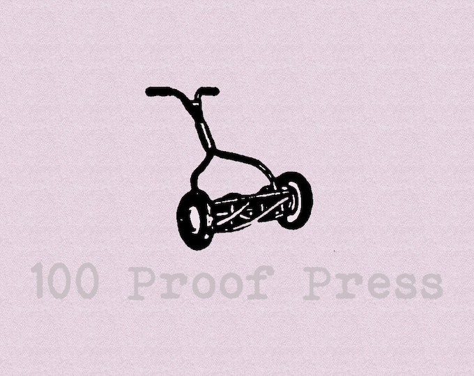 Hand Pushed Lawn Mower Mounted Rubber Stamp - Etsy