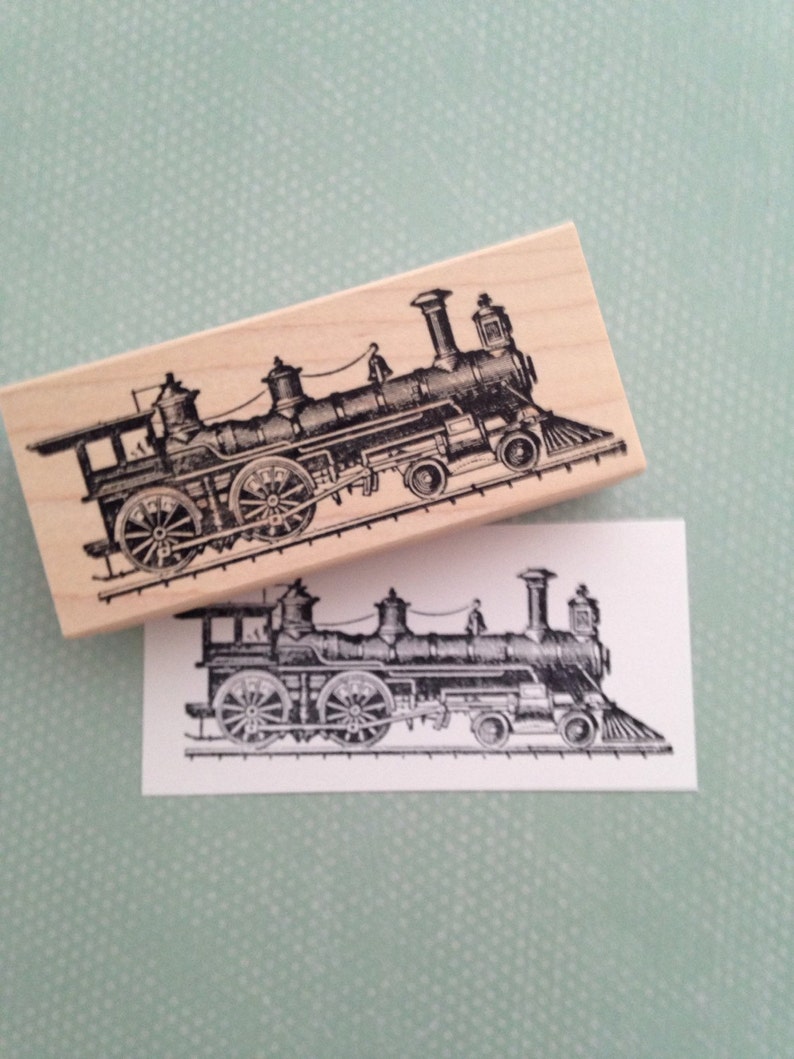 Train Engine Rubber Stamp 638 - Etsy