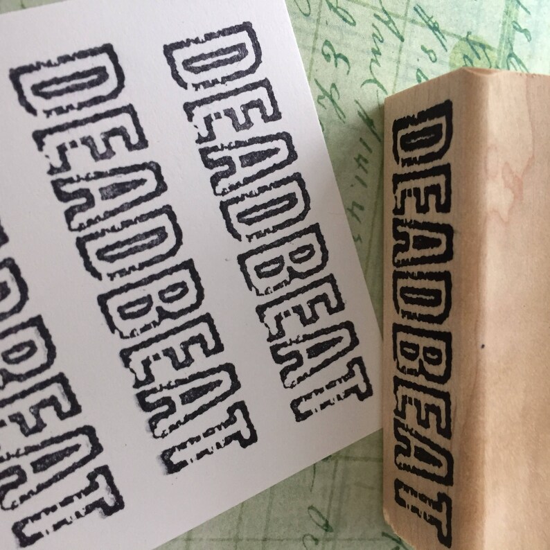 DEADBEAT Rubber Stamp - Etsy