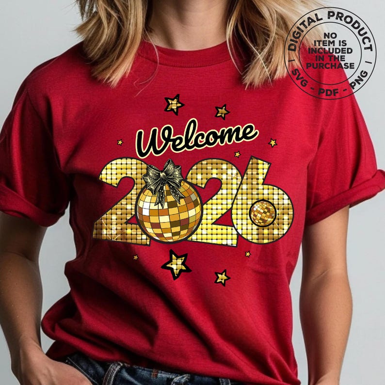 Welcome 2026 SVG PNG PDF Digital Download New Year Celebration Design ...