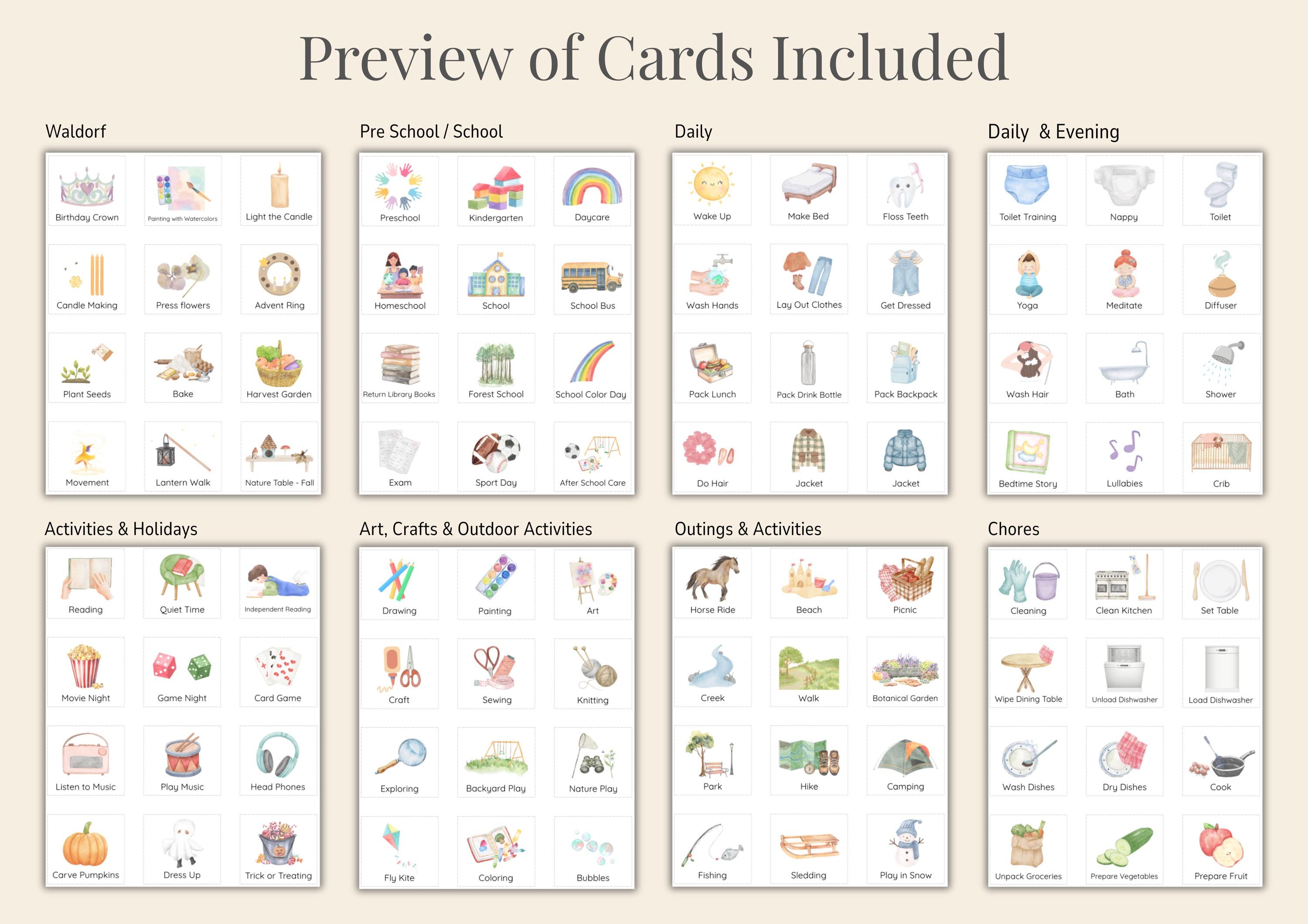 Waldorf Inspired Four Seasons Weekly Planner for Kids: Visual Schedule ...
