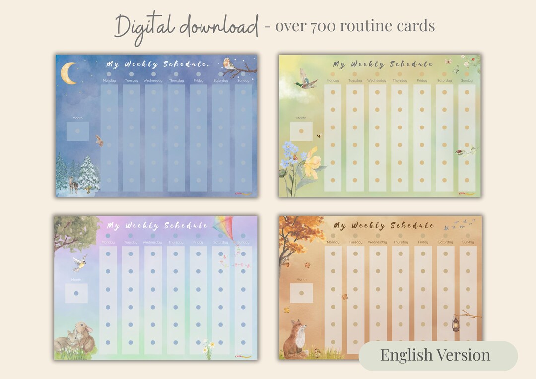 Waldorf Inspired Four Seasons Weekly Planner for Kids: Visual Schedule ...