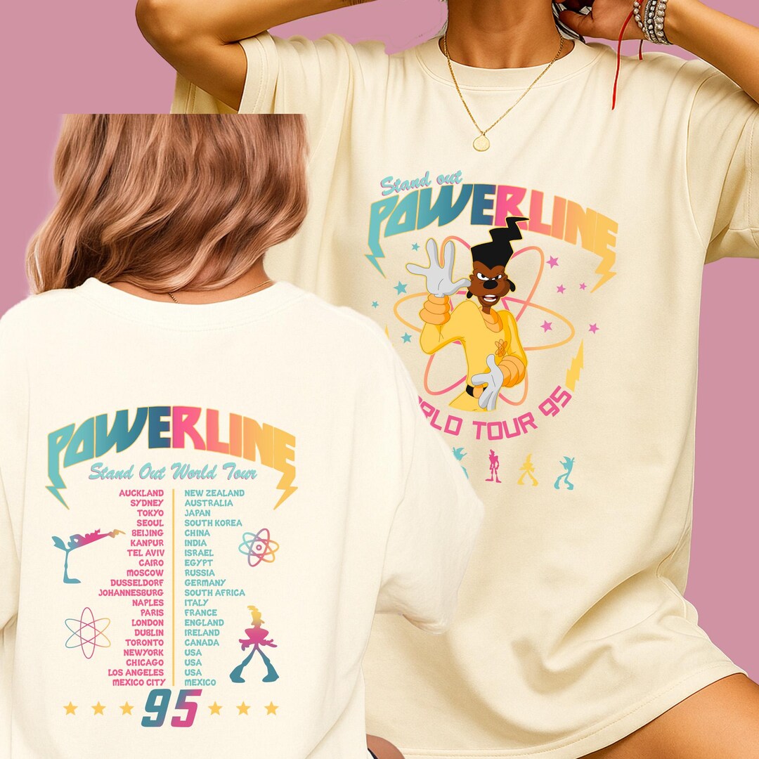 Comfort Colors® Powerline Goofy Movie Shirt, Disney Powerline World ...