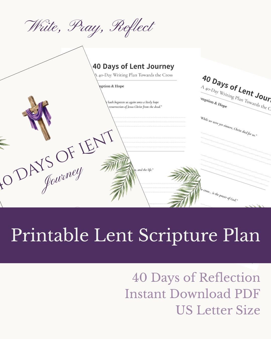 Lent Bible Study 40 Days of Lent Devotional Scripture Writing Journal ...