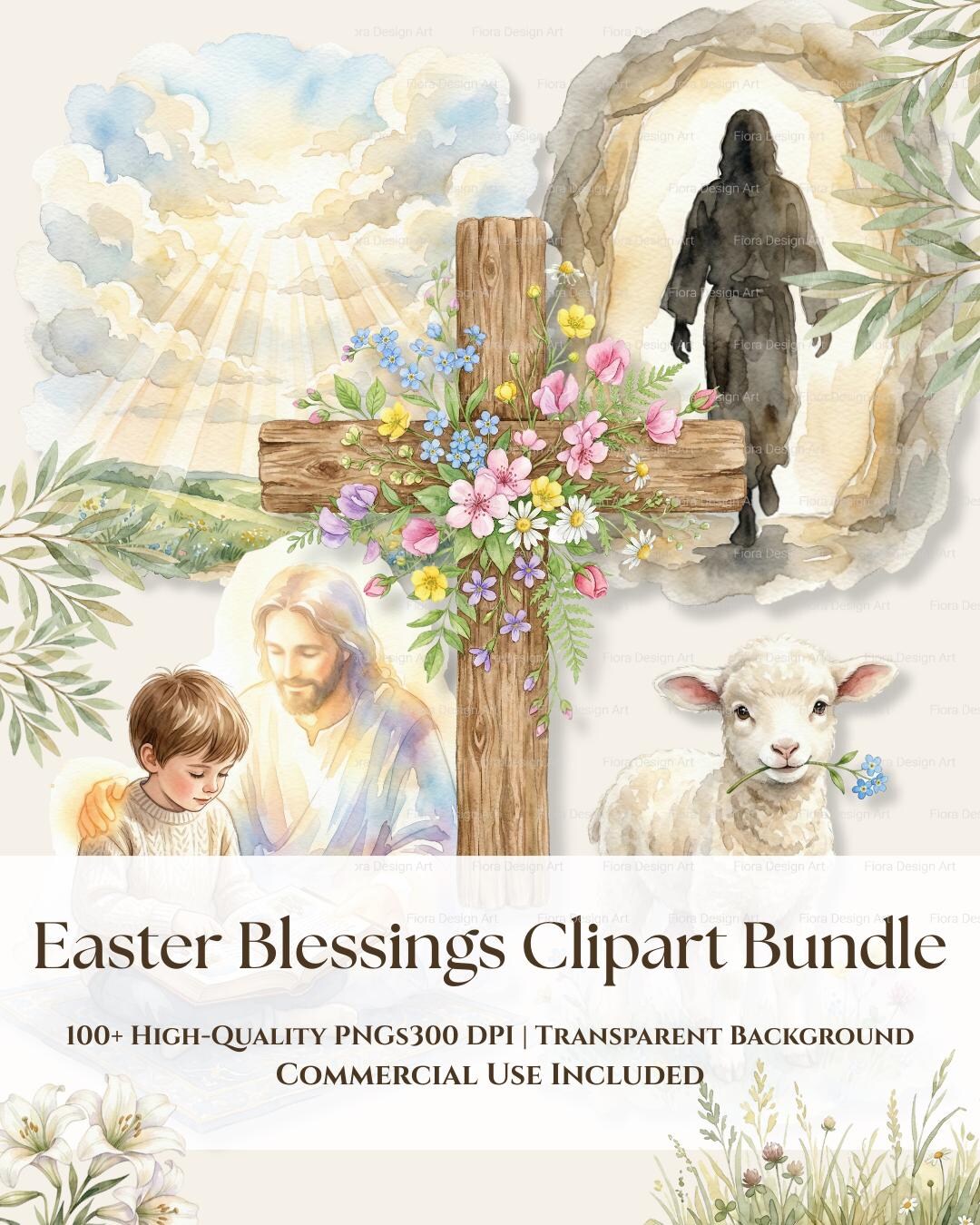 Christian Easter Clipart Bundle, Religious Church Graphics, Sunday ...