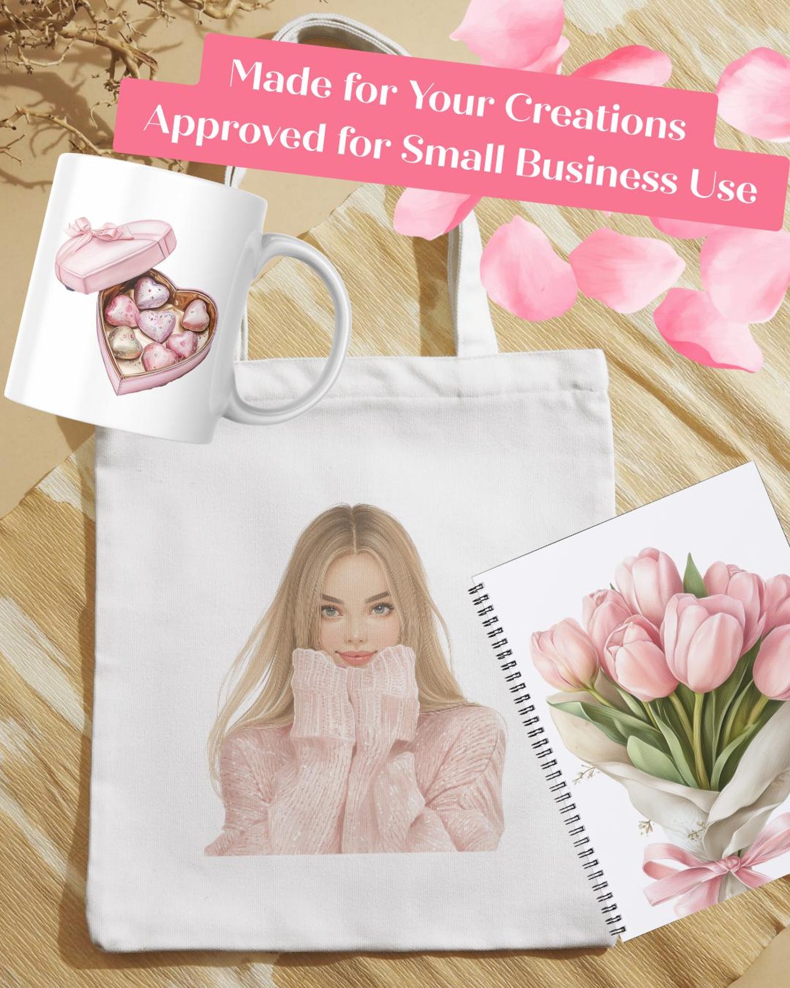 Galentine Day Girl Clipart Bundle | Romantic Pink Women PNG - Etsy