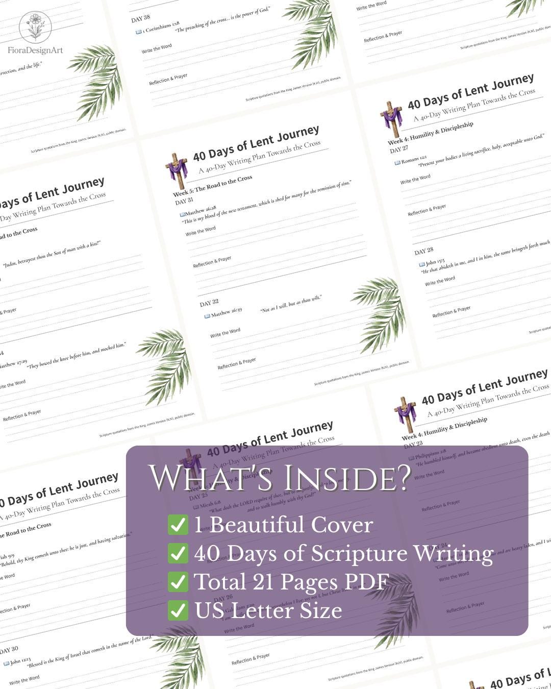 Lent Bible Study 40 Days of Lent Devotional Scripture Writing Journal ...