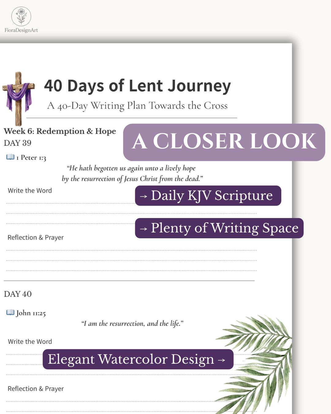 Lent Bible Study 40 Days of Lent Devotional Scripture Writing Journal ...