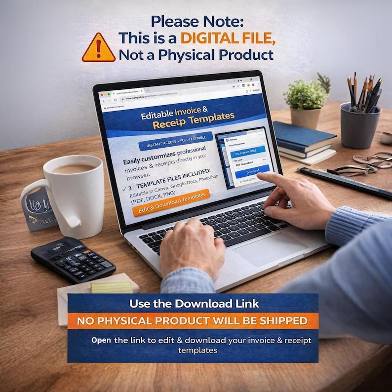Invoice Template | Fillable PDF & Editable Canva Form for Small ...