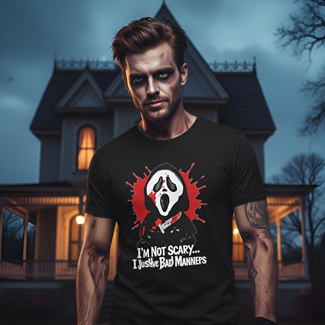 Funny Ghostface Halloween T-shirt: Cute Slasher Graphic Tee, Halloween ...