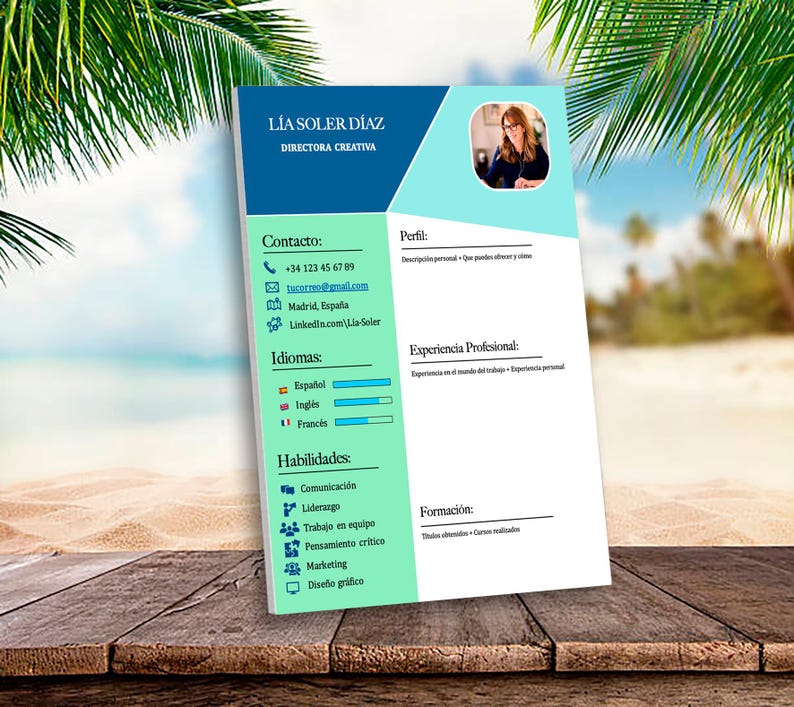 Plantilla De Curriculum Vitae Editable Word | CV Profesional Moderno ...