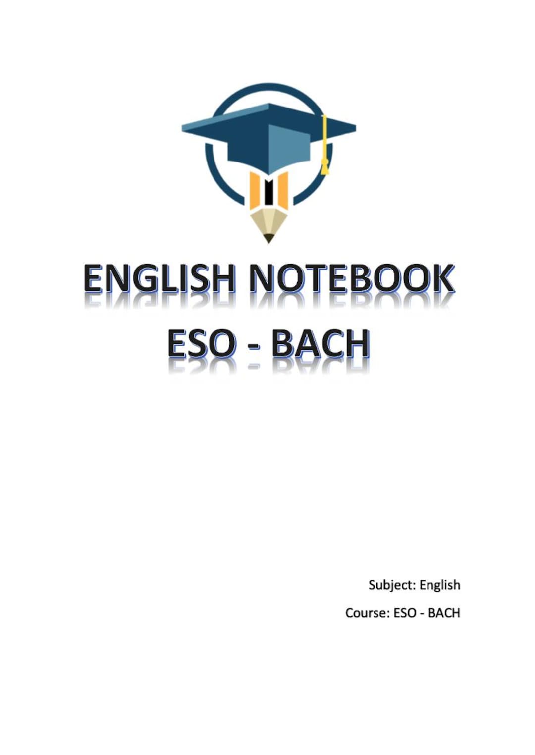 Printable Notebook PDF | English | Study Notes Template for ESO ...