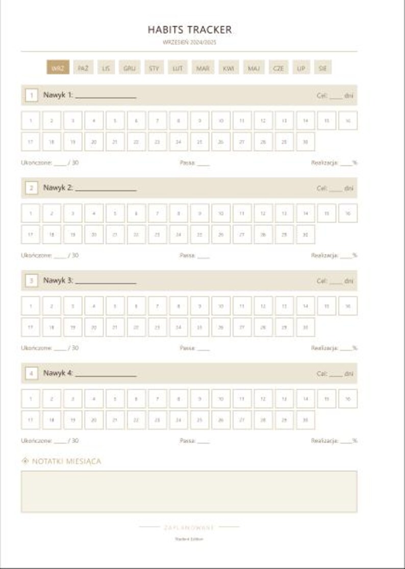 Planer Akademicki 2025/2026 – PDF do druku |ザプラノワネ - Etsy 日本