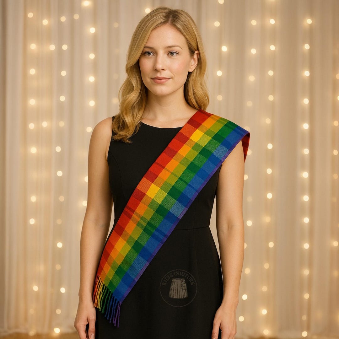 Ladies Tartan Sash Highland Plaid Sash Full Length 11" X 90" Wedding ...