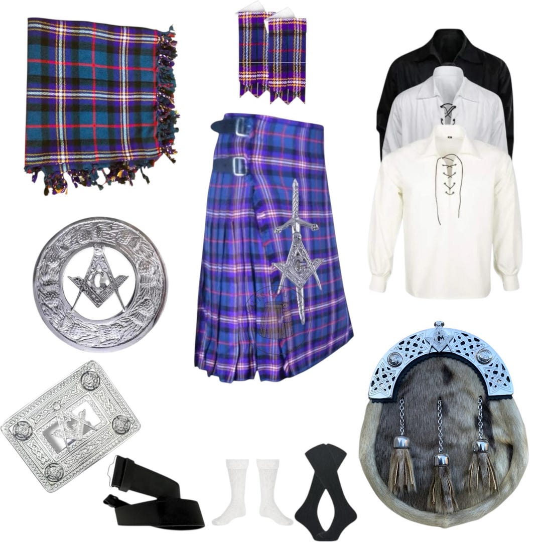 Masonic Tartan Kilt Outfit: 10-piece Scottish Wedding Set - Etsy