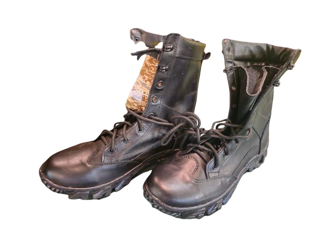 Ukrainian Military Combat Boots Black Leather | Handmade Tactical Boots ...