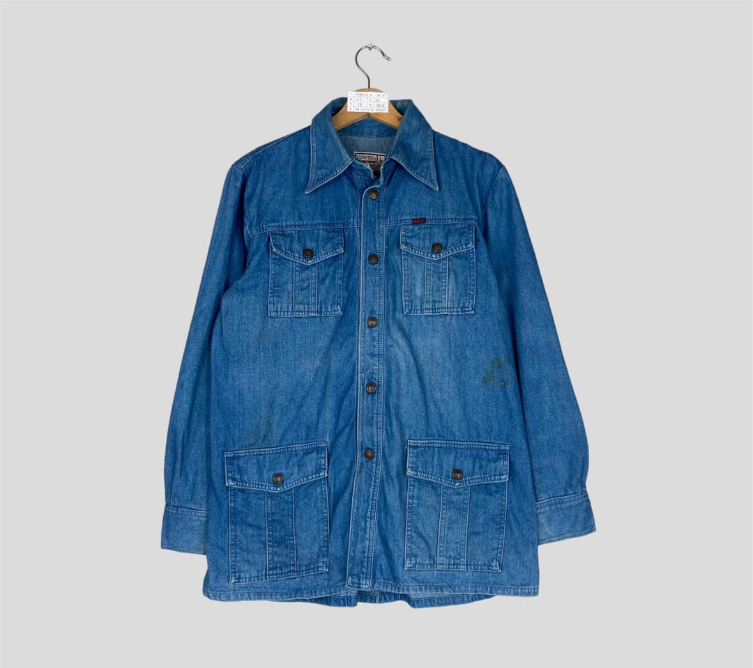 Vintage EDWIN Blue Denim Chore Jacket Button up EDWIN Denim Workwear ...