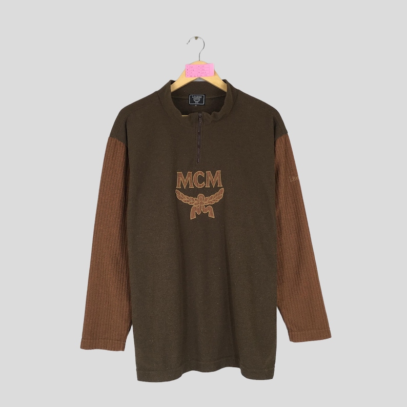 Vintage MCM Collection Fashion Designer Quarter Zipper Sweatshirt Big ...