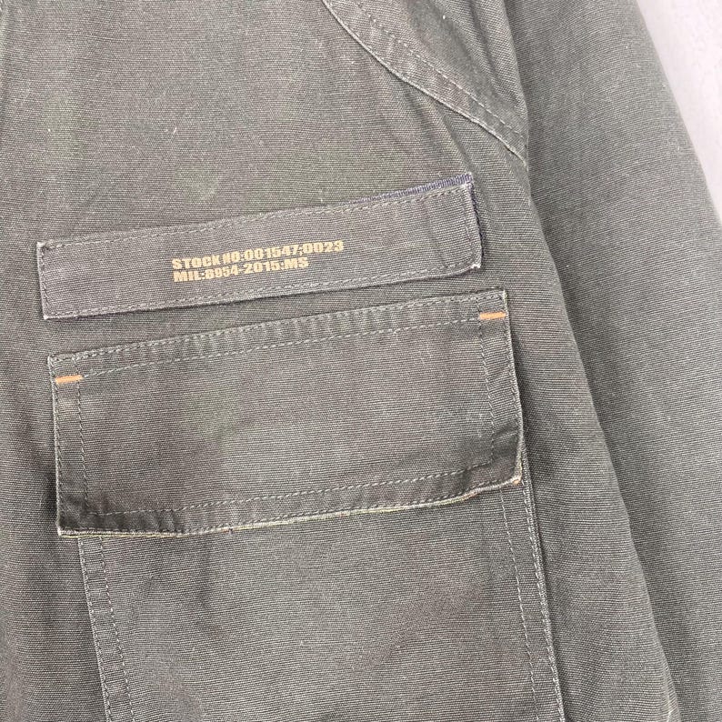 Vintage MILITARY GARMENT Cotton Denim Chore Jacket Button up Military ...