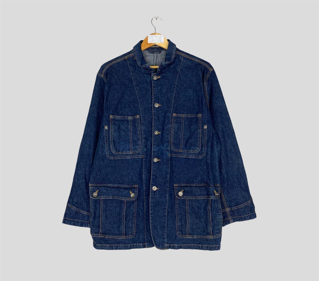 Vintage GEORGE Indigo Denim Chore Jacket Button up George Workwear Jean ...