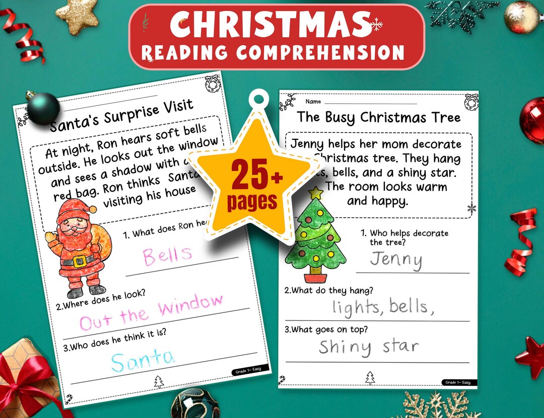 Christmas Reading Comprehension Worksheets Grades 1–3 | Printable ...