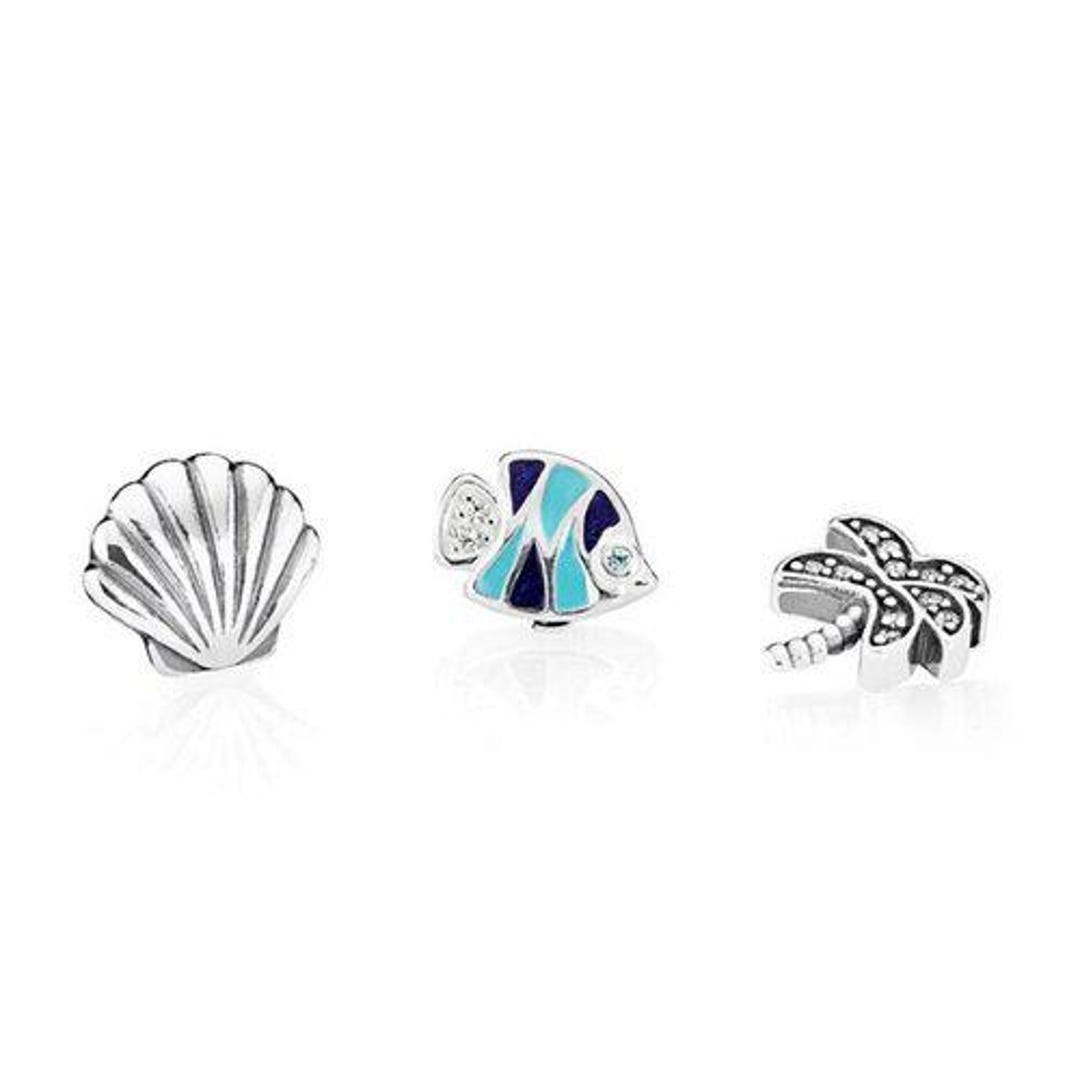 Pandora Set of 3 Tropical Paradise Petites Silver Charm - Etsy