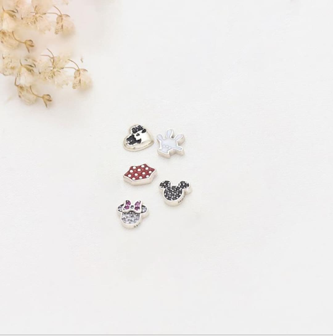 Pandora Sterling Silver Minnie Mickey Kiss Petite Locket Charms Set - Etsy