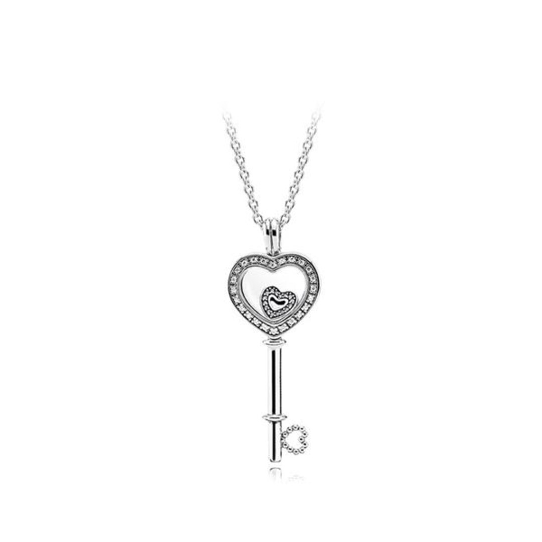 New Pandora Floating Locket Heart Key Necklace 90cm - Etsy