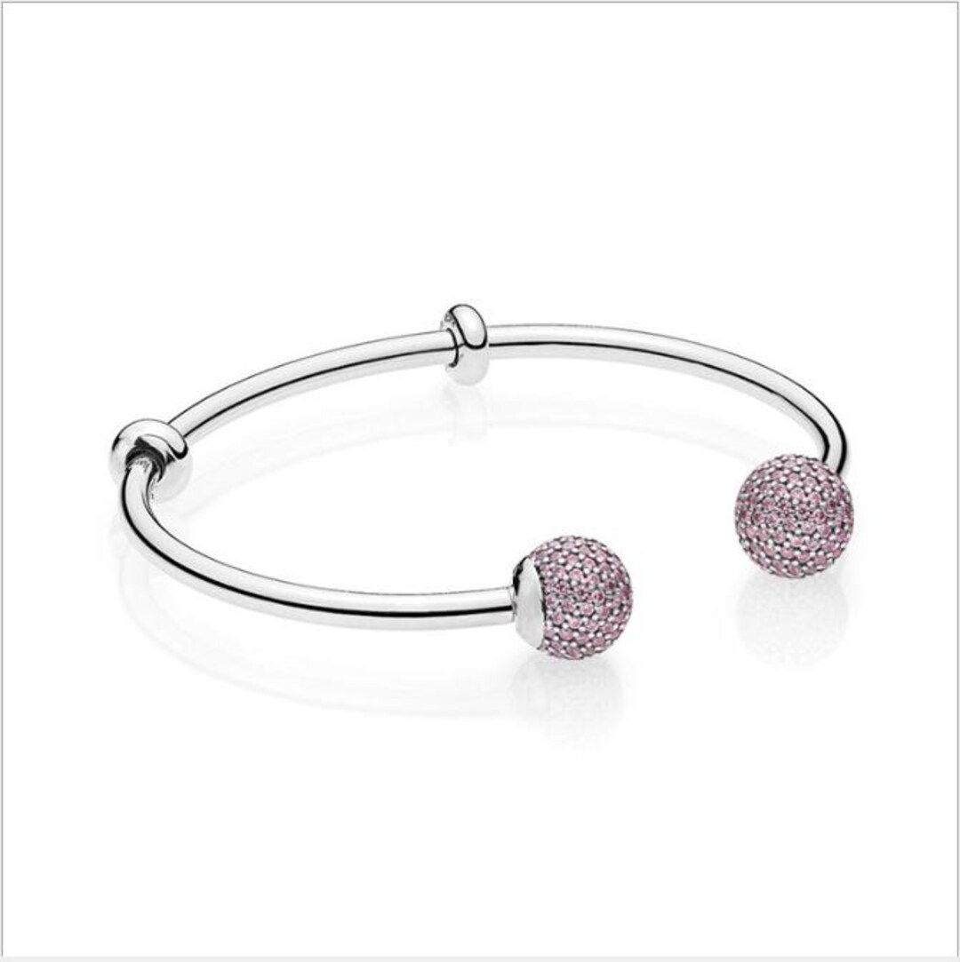 New Pandora S925 Silver Rose Open Bangle Bracelet - Etsy
