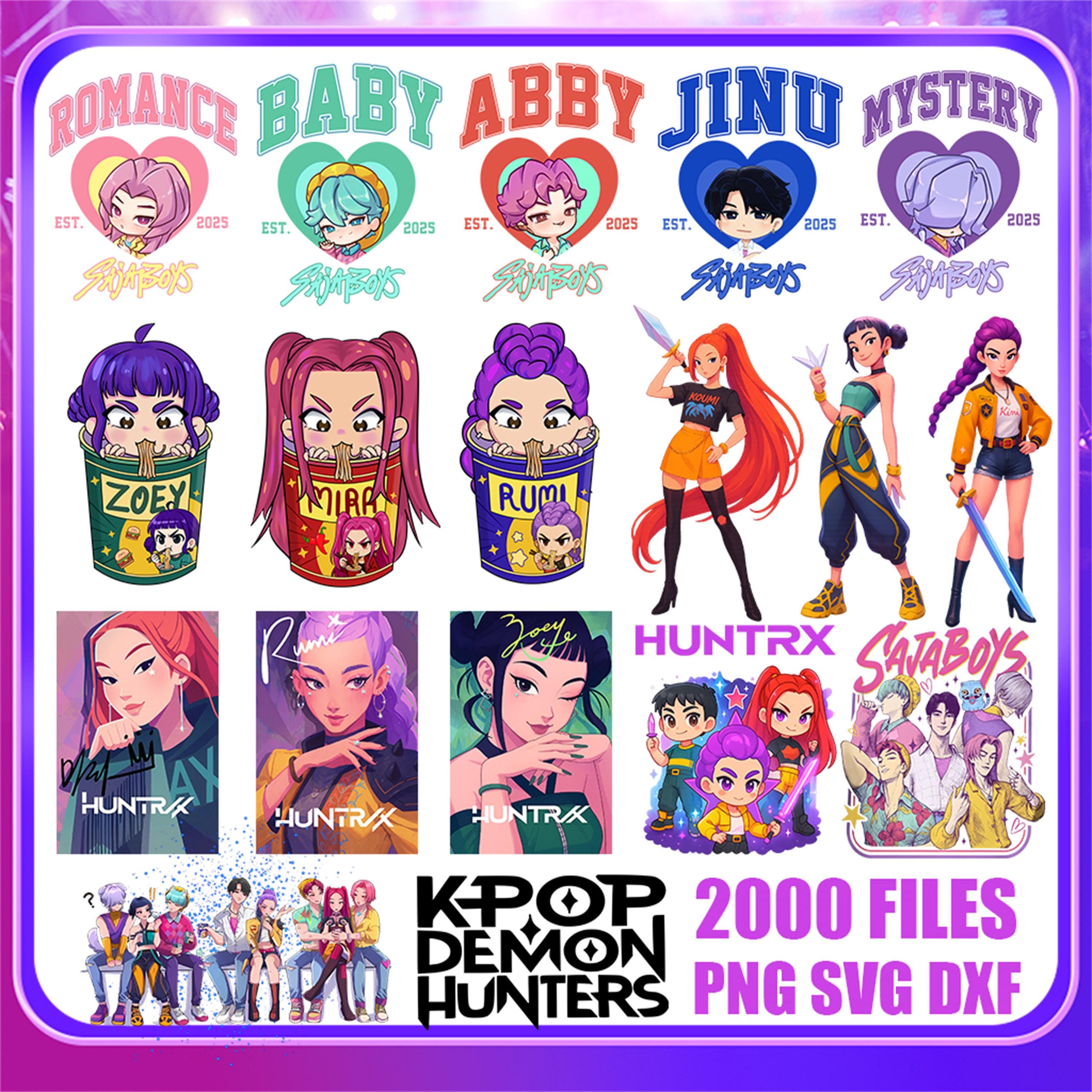 Huntrix Kpop Demon Hunters Mega Bundle – 2000+ PNG PDF SVG Eps Dxf ...