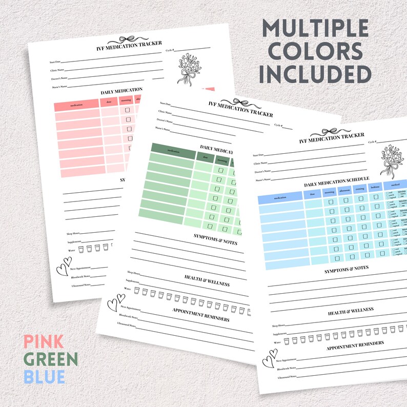 IVF Medication Tracker Printable, Fertility Treatment Planner ...