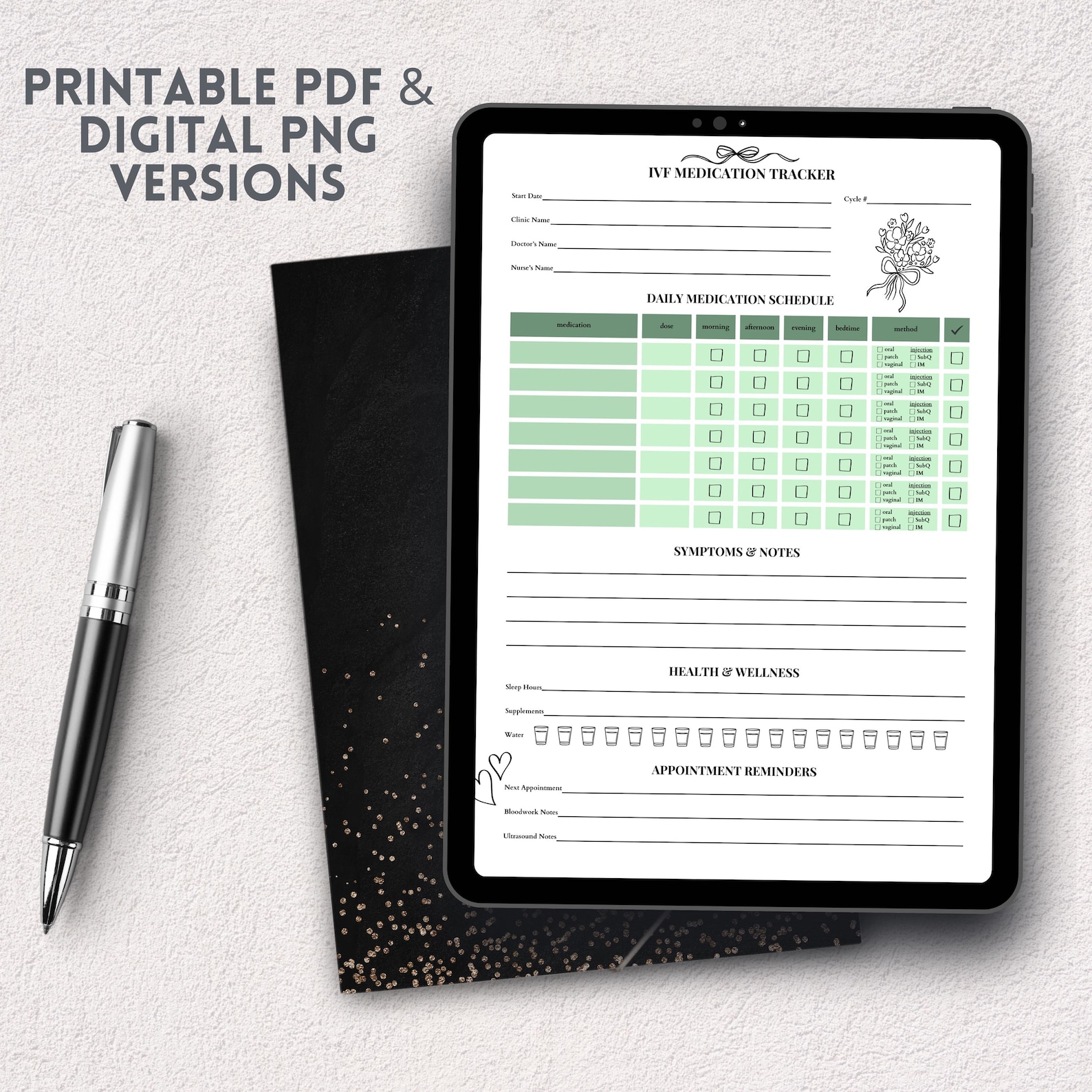 IVF Medication Tracker Printable, Fertility Treatment Planner ...