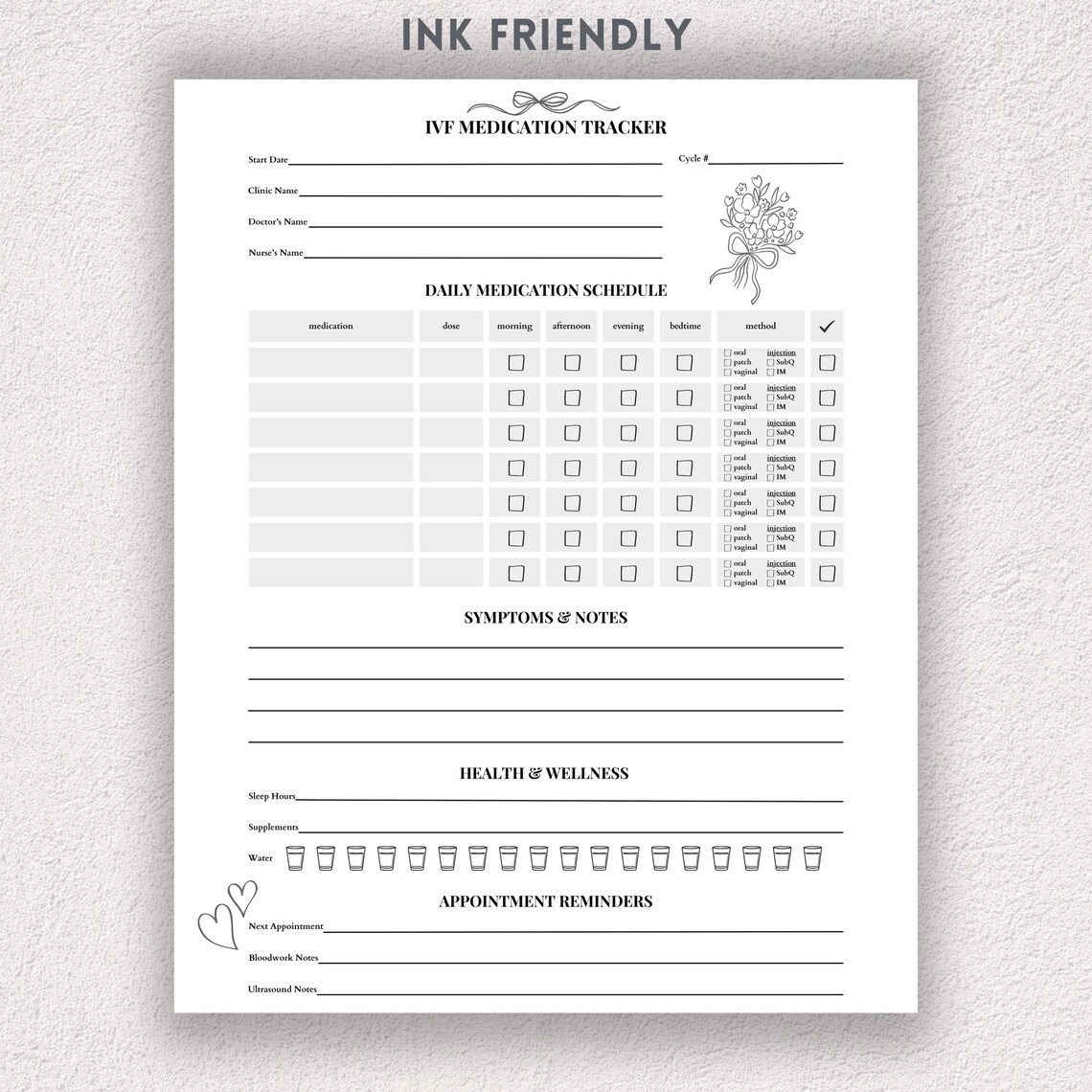 IVF Medication Tracker Printable, Fertility Treatment Planner ...
