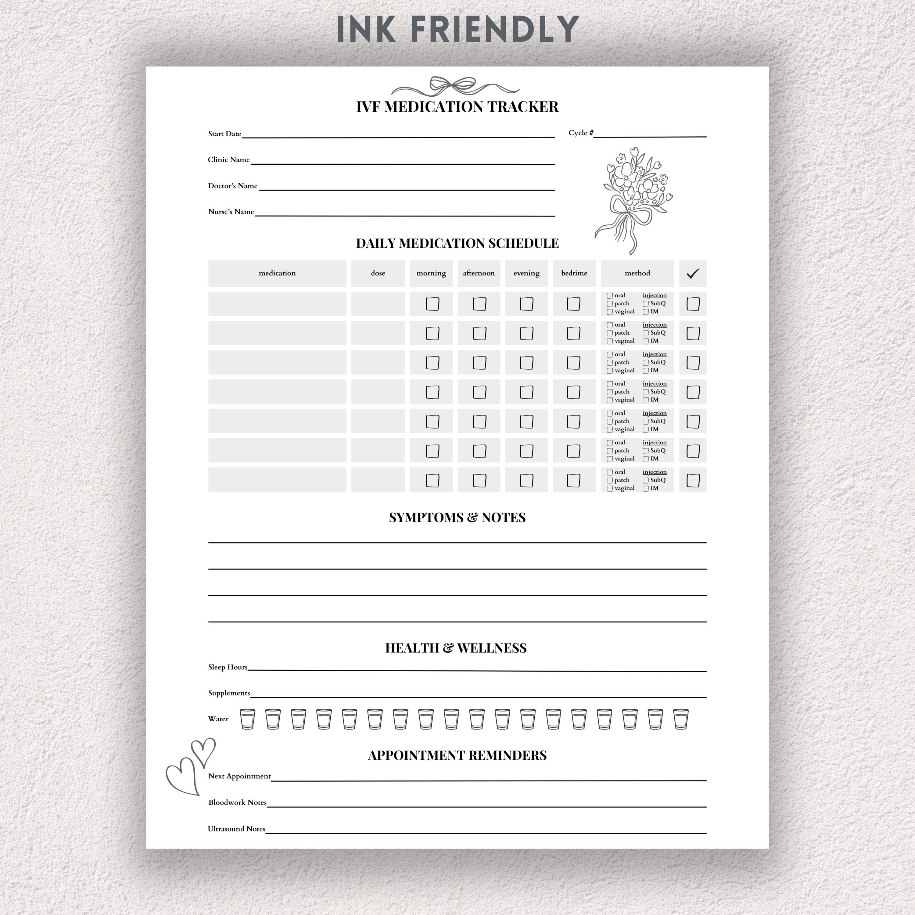 IVF Medication Tracker Printable, Fertility Treatment Planner ...