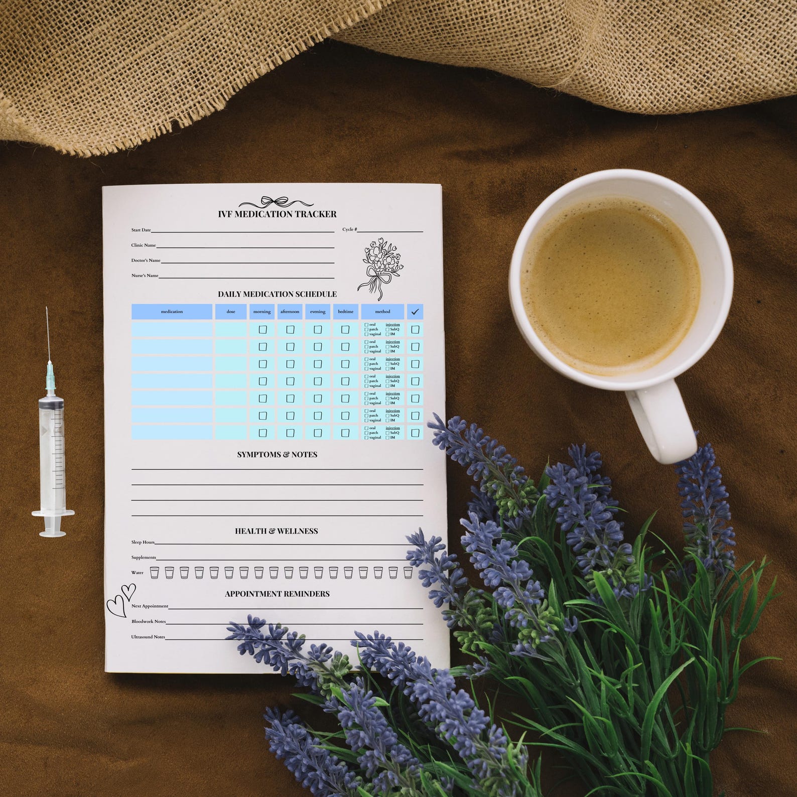 IVF Medication Tracker Printable, Fertility Treatment Planner ...