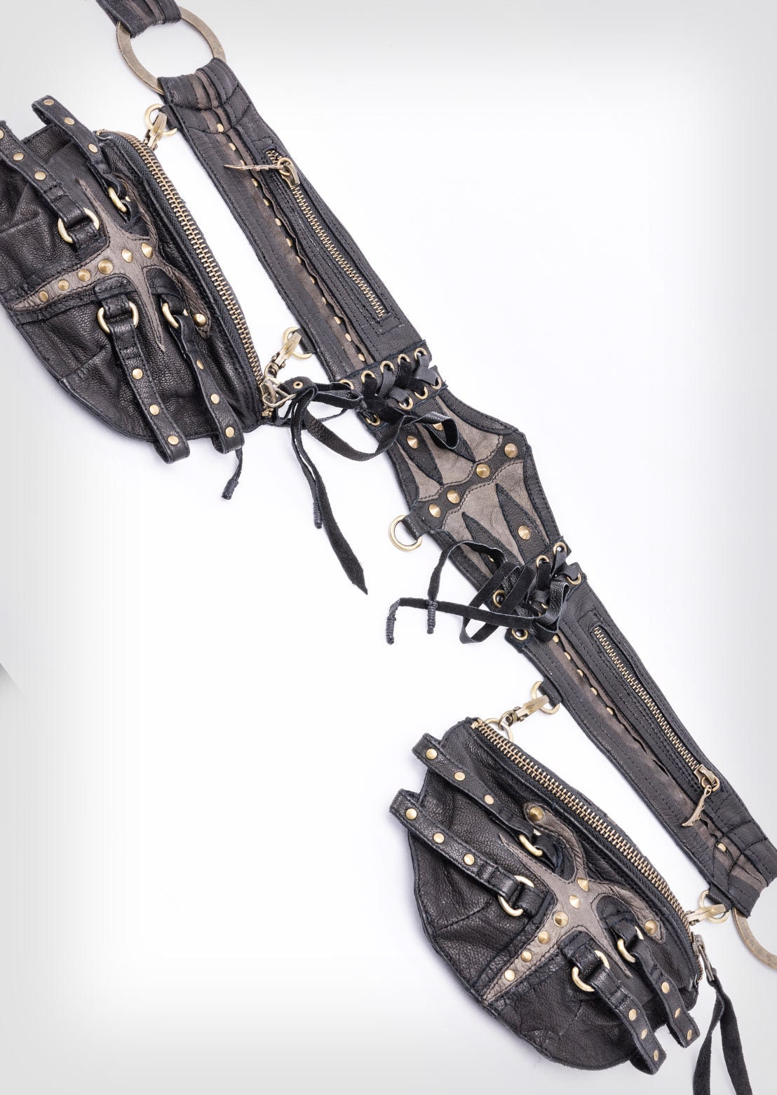 Cyber Punk Pocket Belt | Leather Pocket Belt | Belt With Detouchable ...
