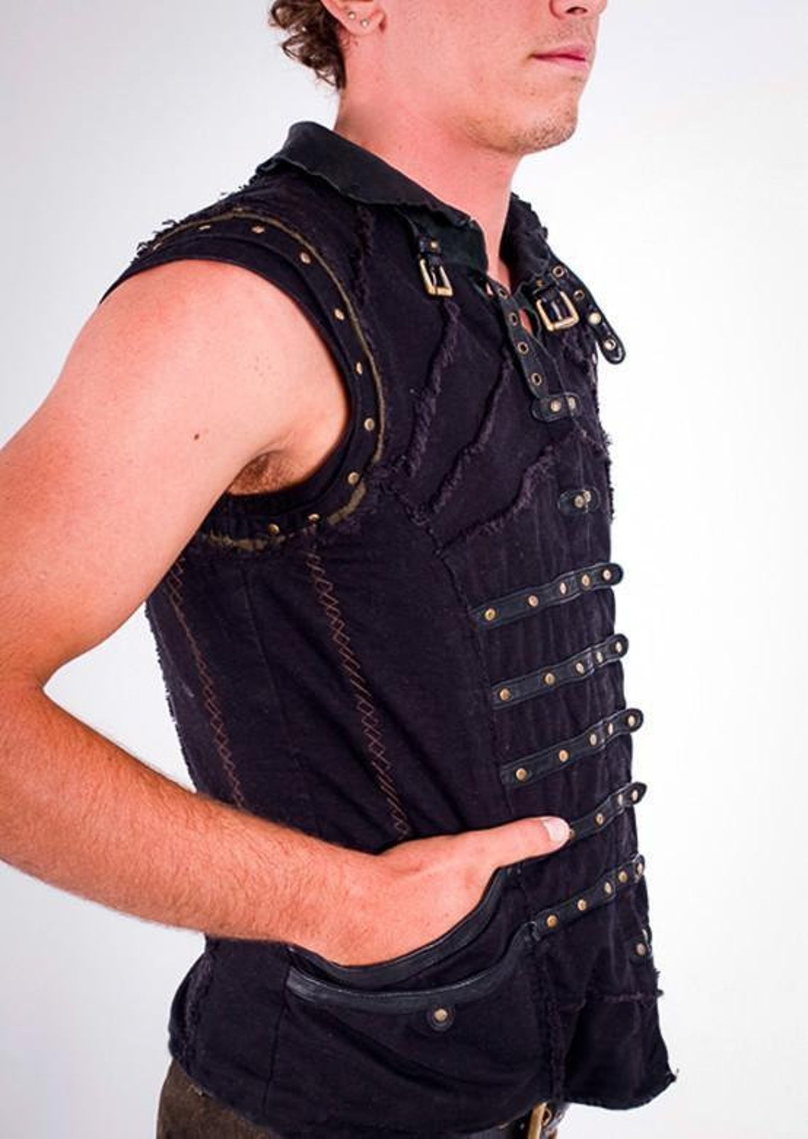 Cyberpunk Vest Festival Vest Men Pirate Vest Men - Etsy